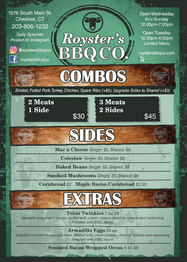 MENU / ORDER ONLINE | Royster's BBQ Co.